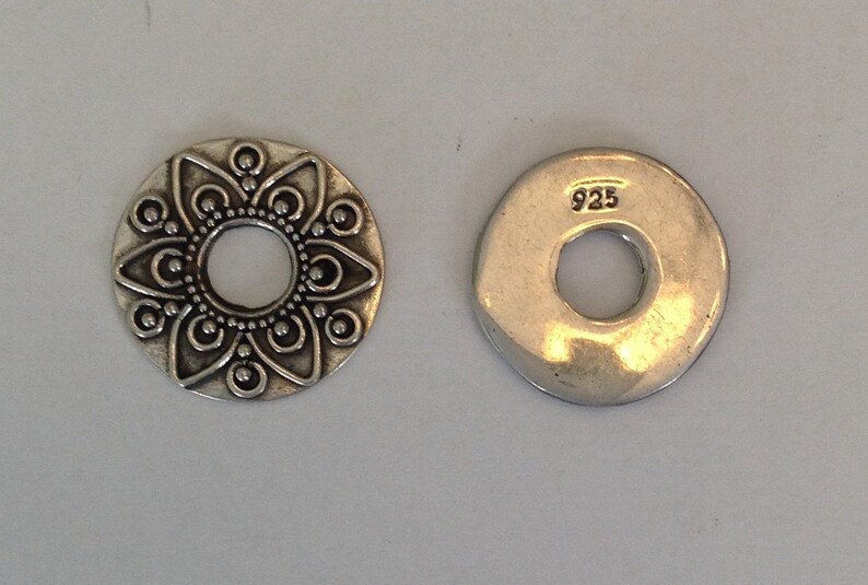 Sterling Silver Washer Pendant With Elegant Wirework Pattern - Etsy