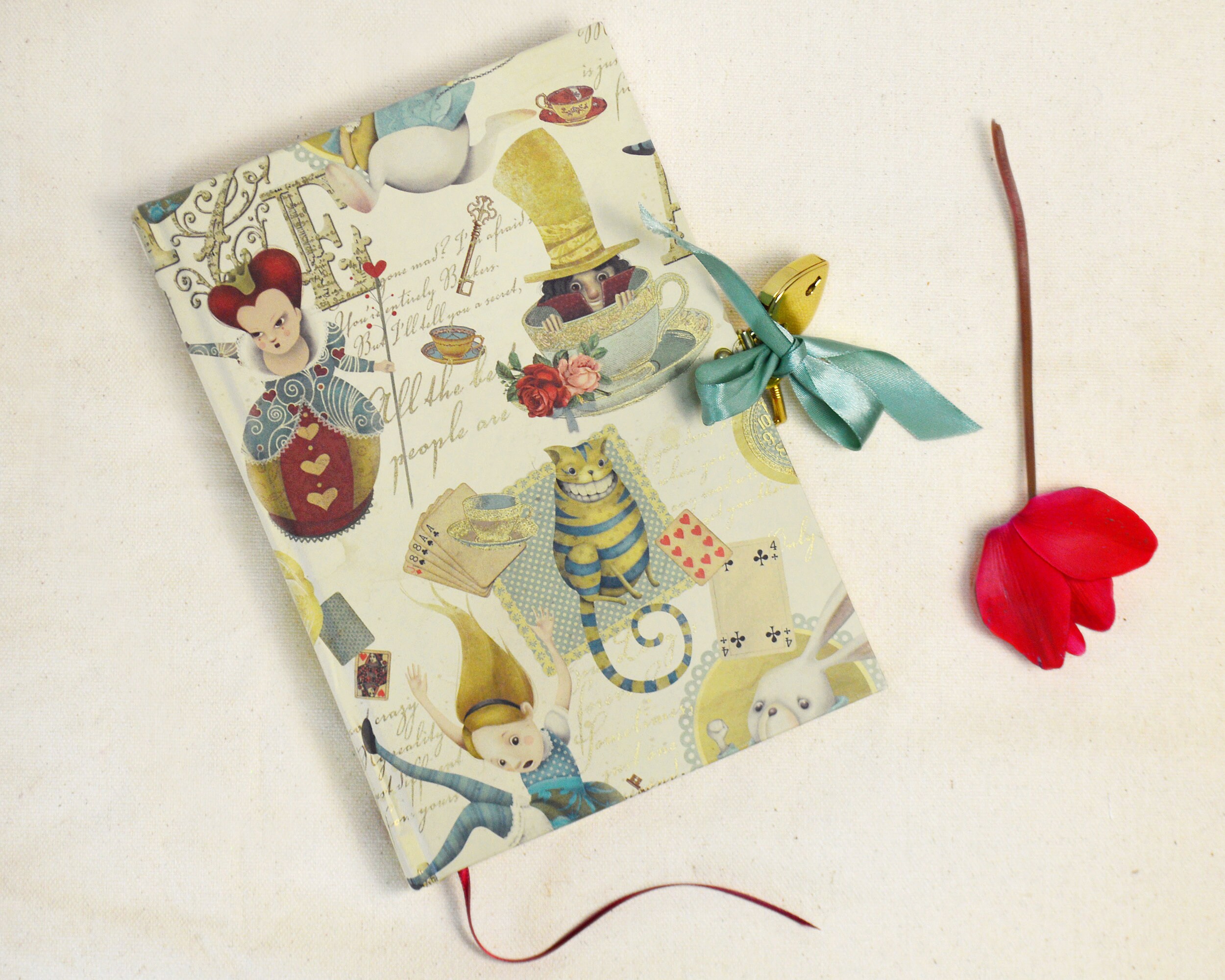 Alice in Wonderland Secret Diary. Journal With Lock and Key. Fairy Tale ...