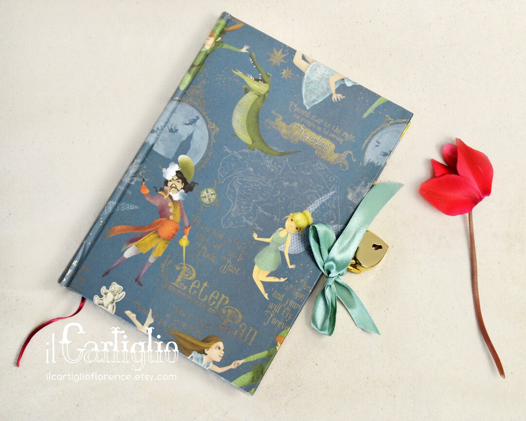 Peter Pan Secret Diary With Lock & Key, Handmade Journal - Etsy