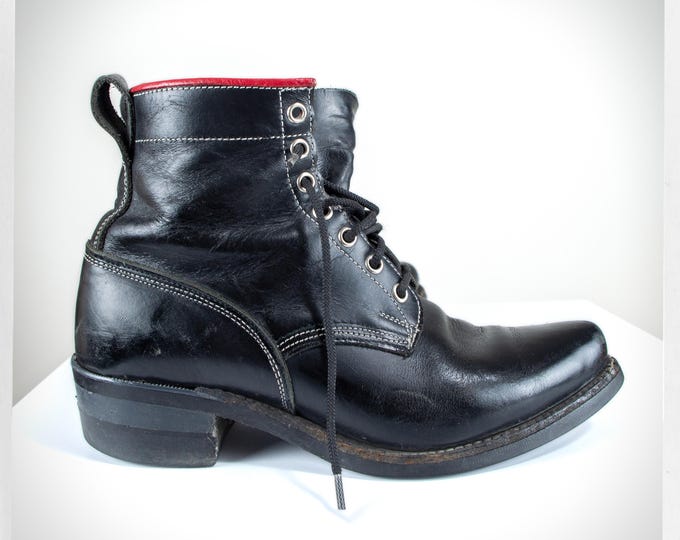 Vintage 90s Frye Side Zip Harness Boots Engineer Boots Ankle Boots Made ...