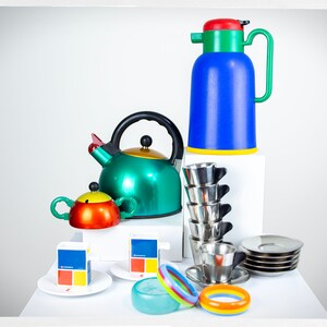 90s Espresso Cups, Michael Graves Style, Chrome Coffee Cups, Postmodern ...