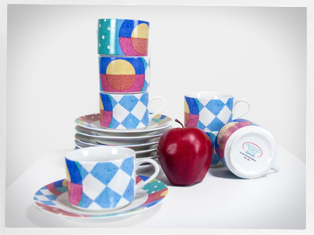 90s Postmodern Coffee Set, Michael Graves Style, Memphis Era Tea Cup ...