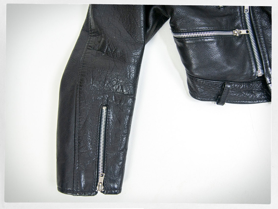 Retro 90s Leather Jacket 80s New Wave Jacket Biker Jacket | Etsy