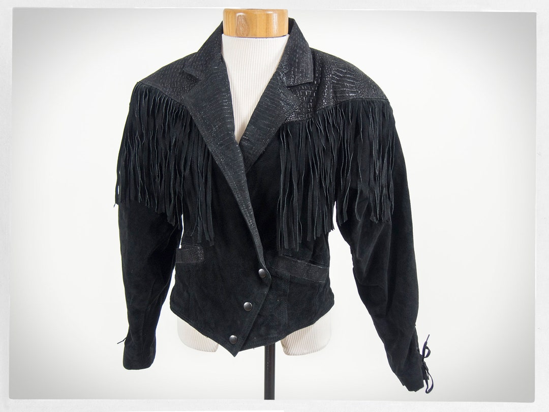 Retro 80s Fringe Jacket, 80s Western Jacket, Western Fringe Coat ...