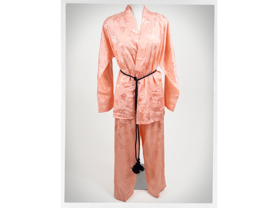 Retro 80s Pyjamas, Kimono Lounge Wear, Pink Pyjamas, Vintage Fashion ...