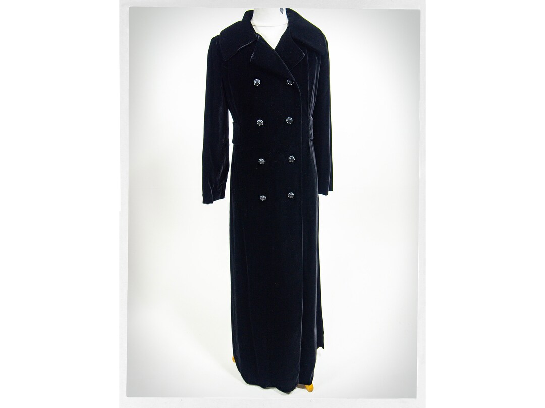 Vintage 60s Velvet Duster Coat, Black Velvet Coat, Boho Fashion ...
