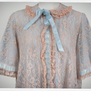Retro 60s PEIGNOIR, 70s Chiffon Negligee, 50s ODETTE BARSA Robe ...