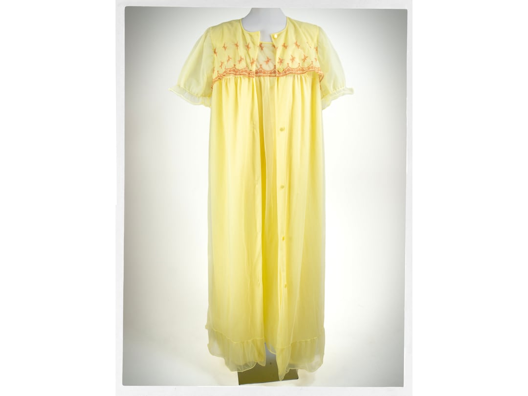 Vintage 60s Nightie Set, 60s NEGLIGEE Set, 60s Nylon Chiffon Nightie ...