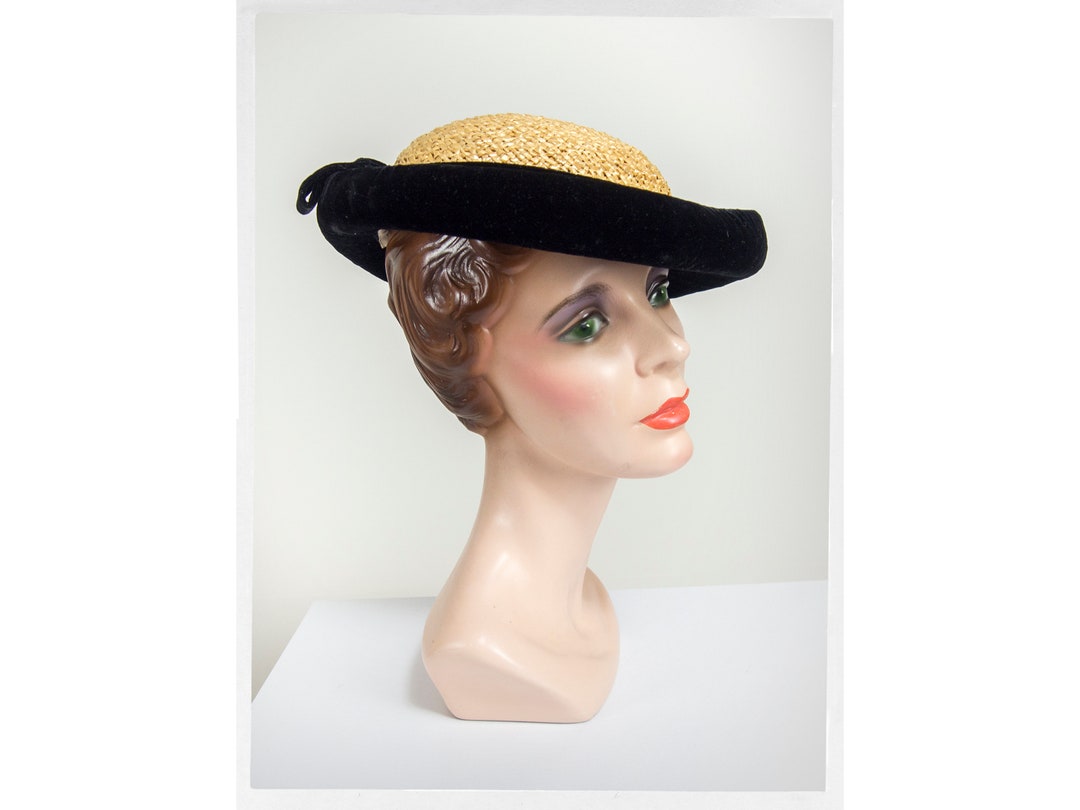 Vintage 40s Hat, Made in U.S.A, 40s Rattan Hat, 40s French Design Hat ...