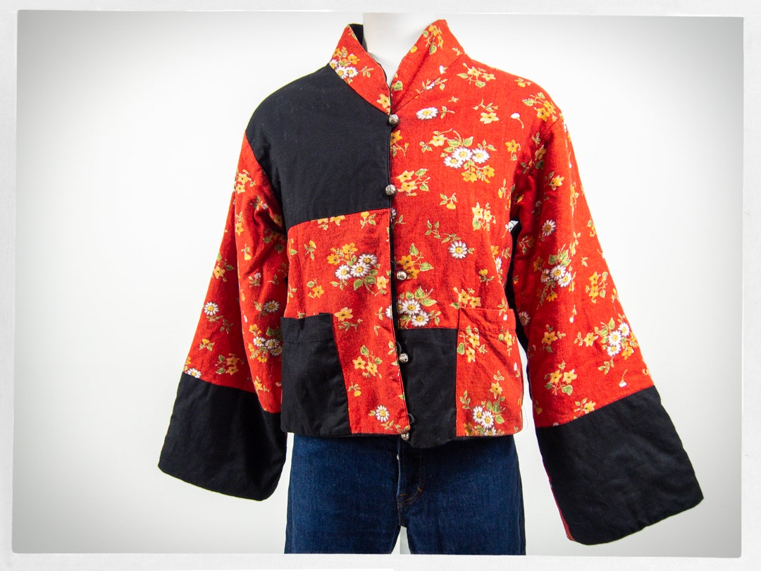 Quilted Floral Jacket, Puffy Patchwork Jacket, Bohemian Jacket, Hippie ...