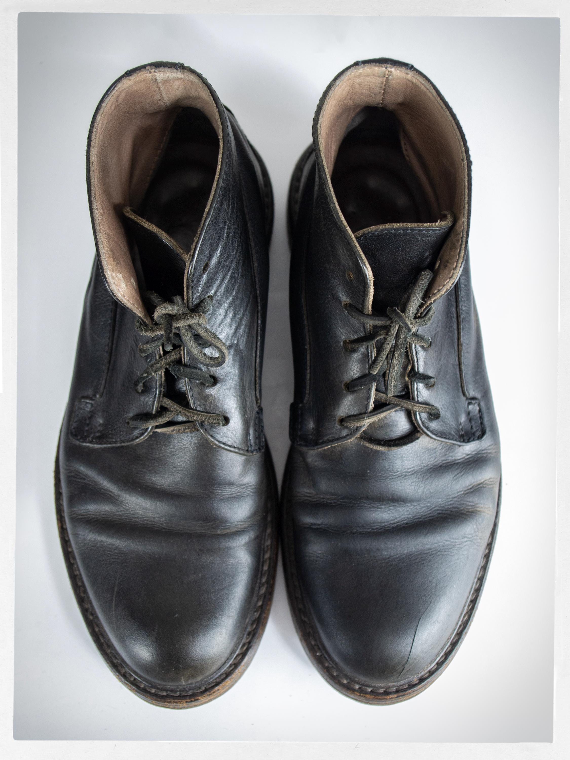 Black Leather Boots, MOMA Lace up Shoes, Made in Italy, Men's MOMA ...