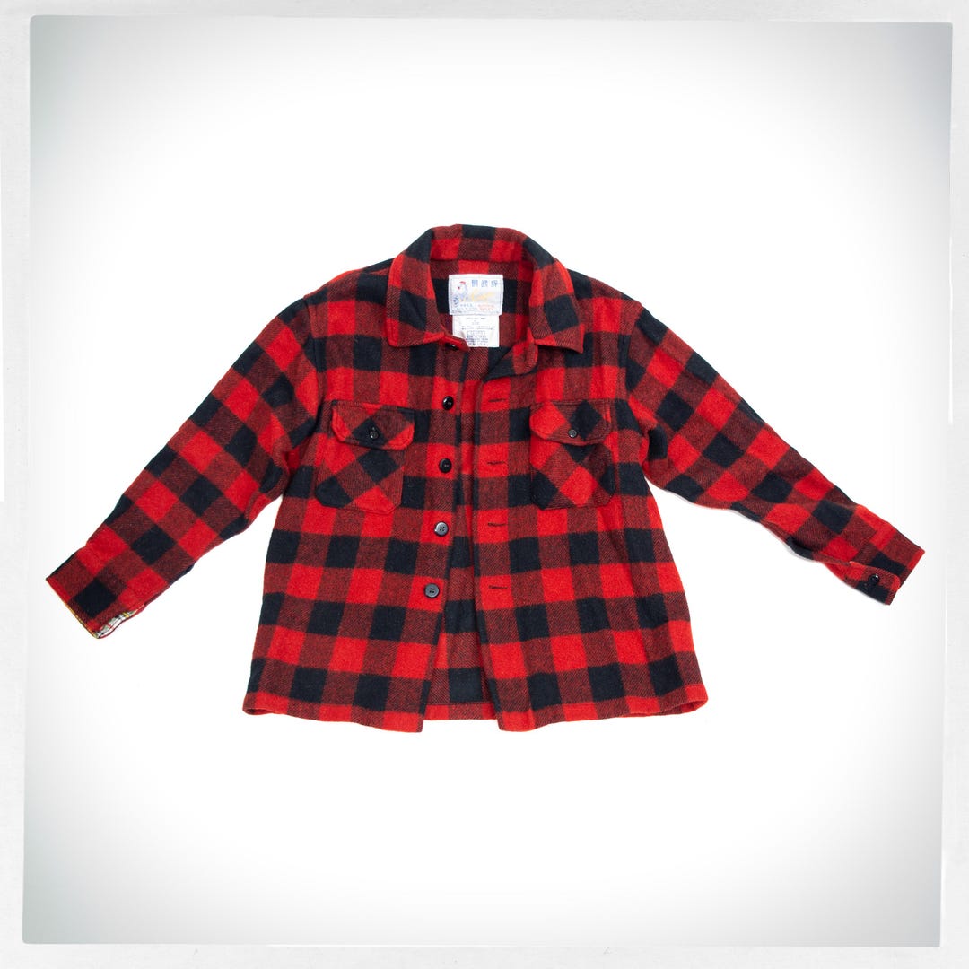 70s Canadian Wool Jacket, 70s Wool Jacket, BUFFALO PLAID Wool Jacket ...