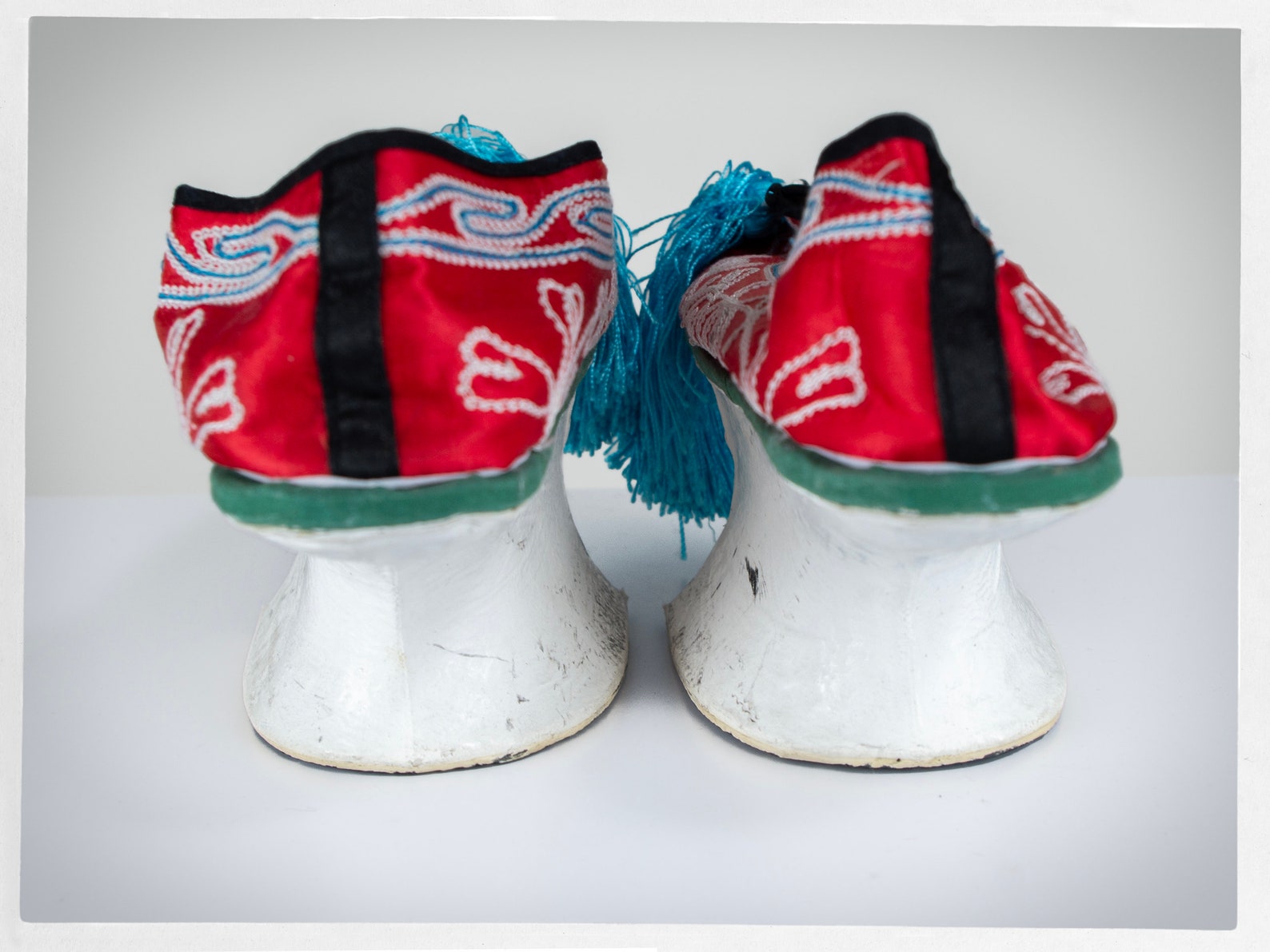 Antique Platform Satin Shoes, Platform Asian Shoes, Qing DYNASTY ...