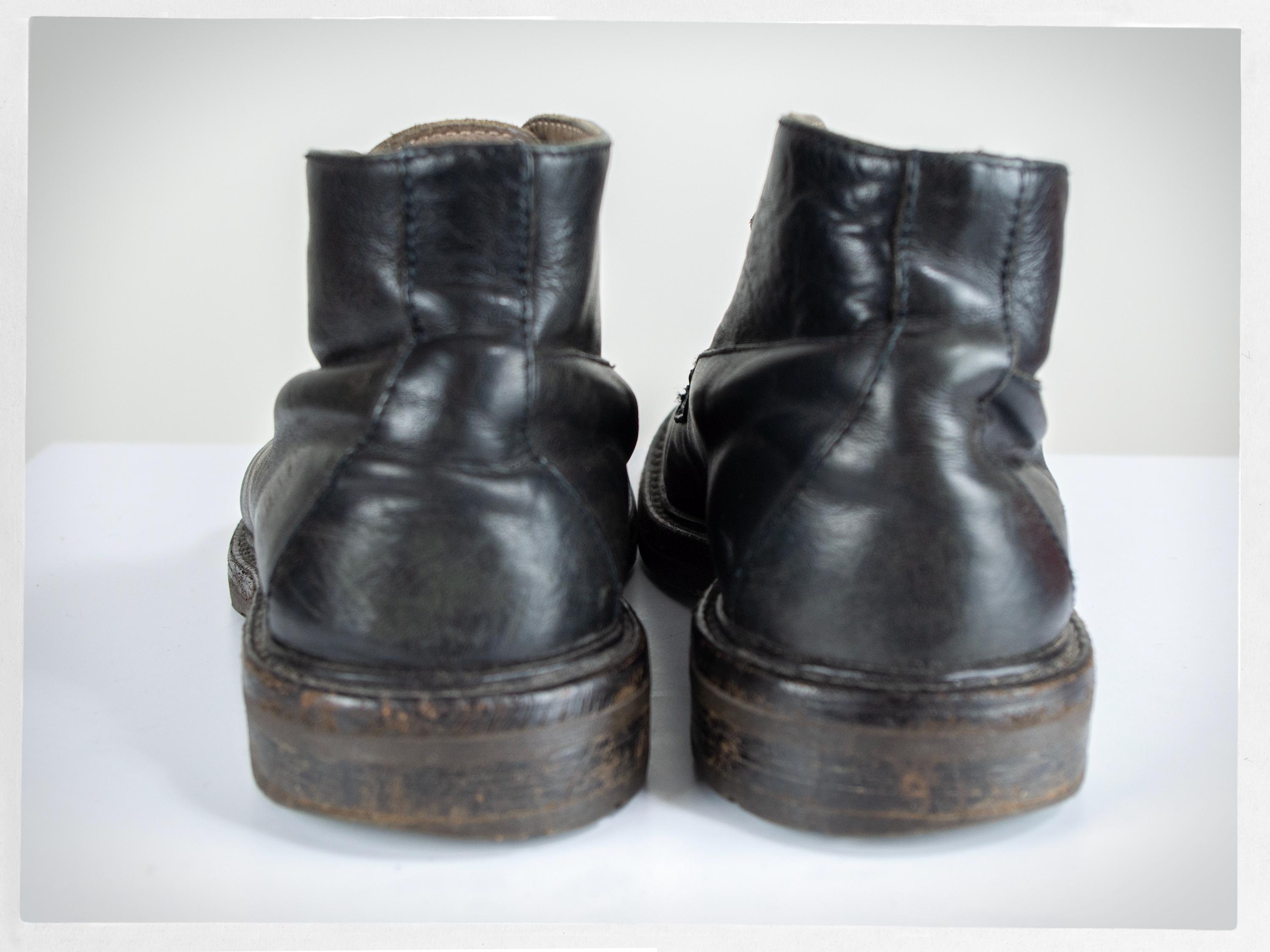 Black Leather Boots, MOMA Lace up Shoes, Made in Italy, Men's MOMA ...