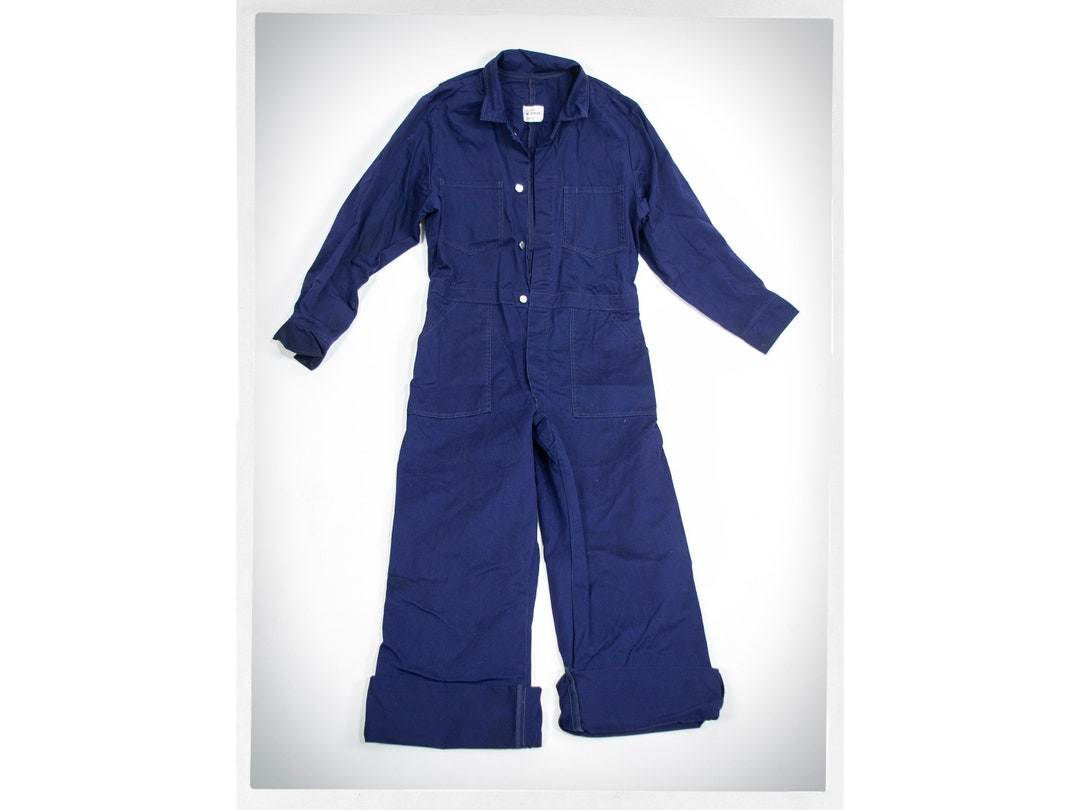Retro 90s Coveralls, 90s Indigo Blue Coveralls, Mechanics Cotton ...