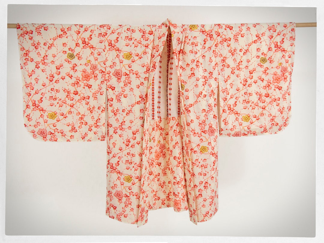 Vintage Half Kimono, Japanese Lingerie, Cherry Blossom Kimono, Japanese ...