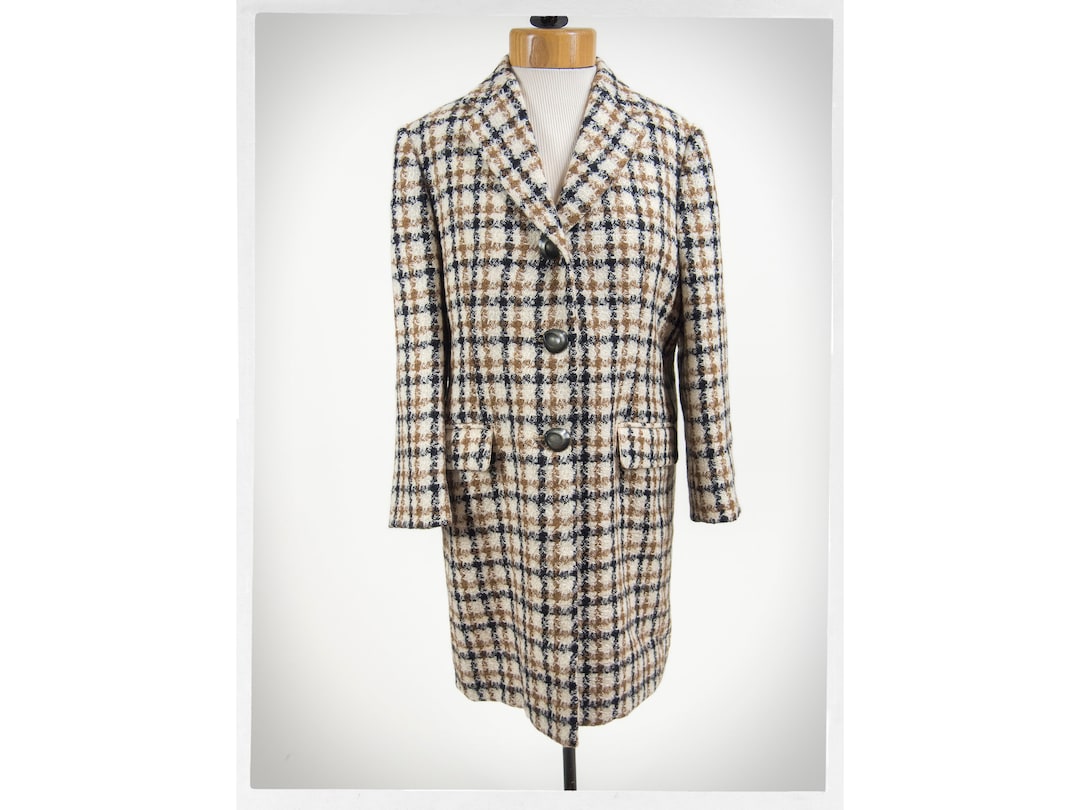 Retro 80s Coat, 80s Statement Coat, 80s Plaid Coat, Vintage Fashion ...