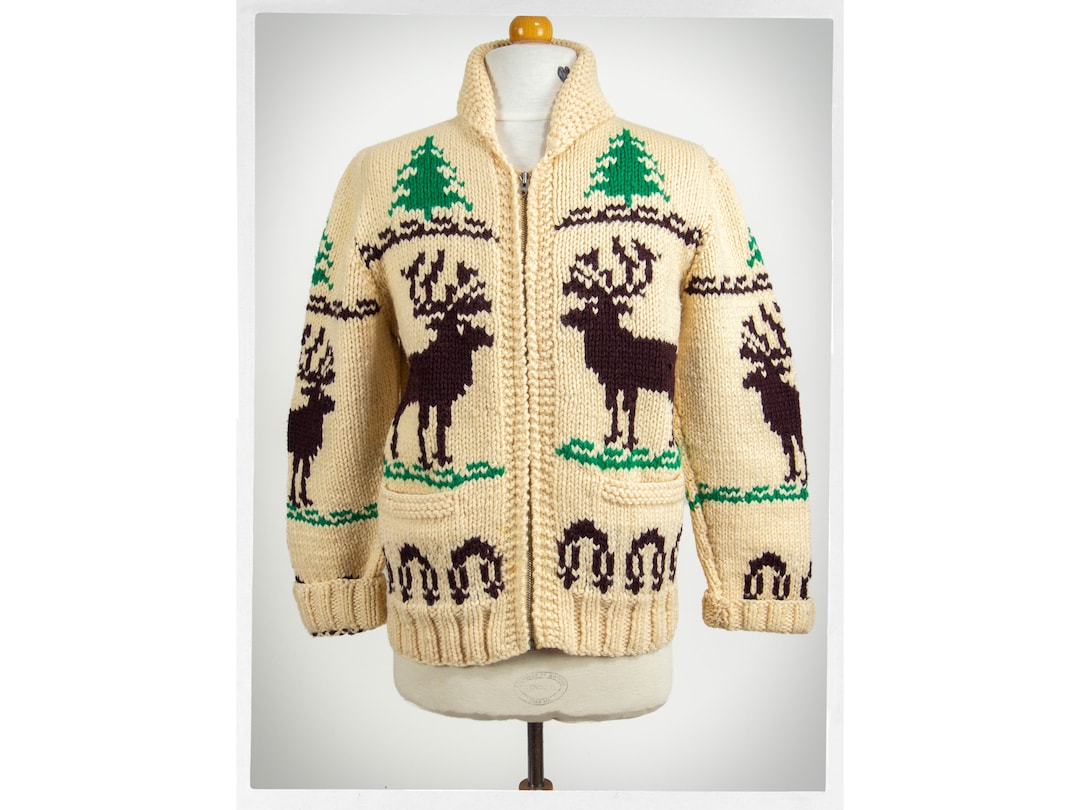 Retro 60s Sweater, Mary Maxim Cardigan, 60s Mary Maxim Jumper, Hand ...