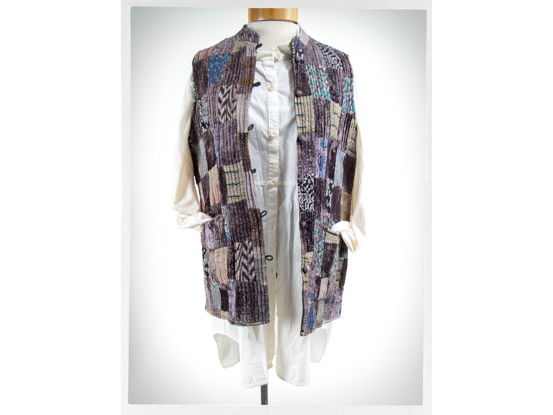 Crazy Quilt Vest, Boho Chic Fashion, Velvet Patchwork Vest, Asian ...