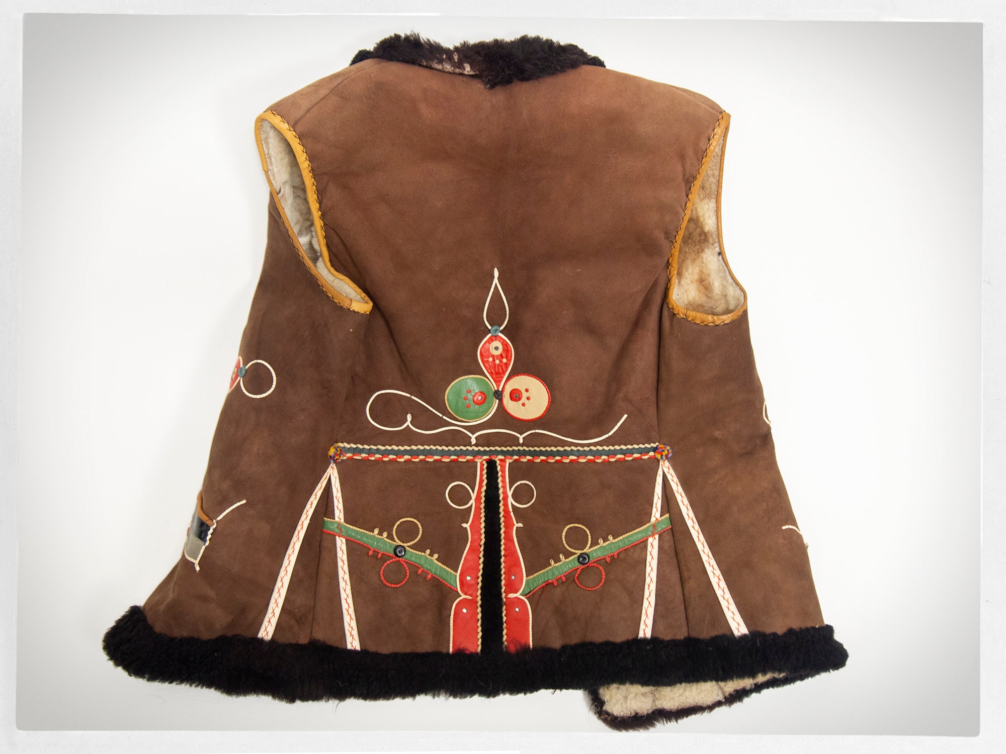 Vintage Folk Art Vest Sheep Skin Vest Ukrainian Vest | Etsy