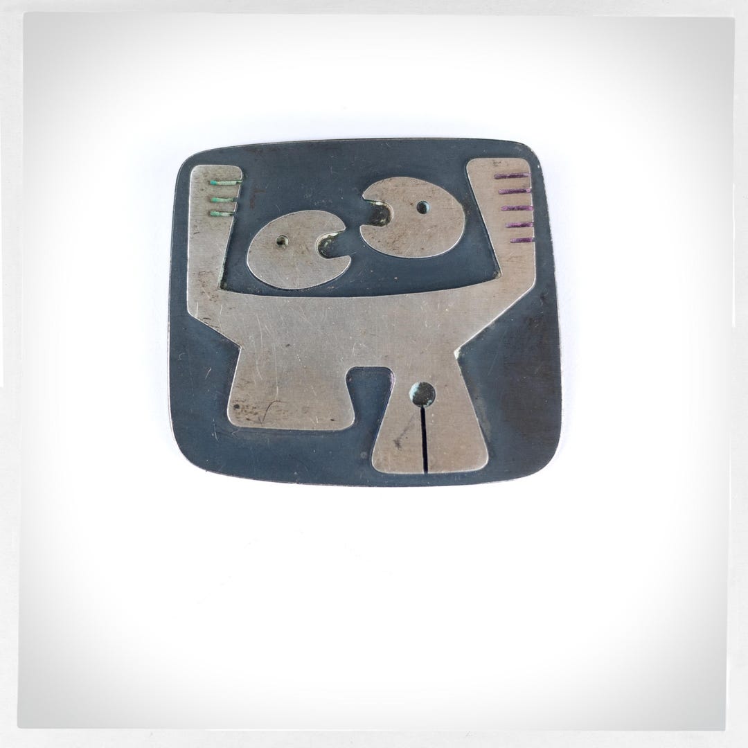 60s Jay Tuttle Vintage Brooch, Mid Century Modern Sterling Silver Pin ...