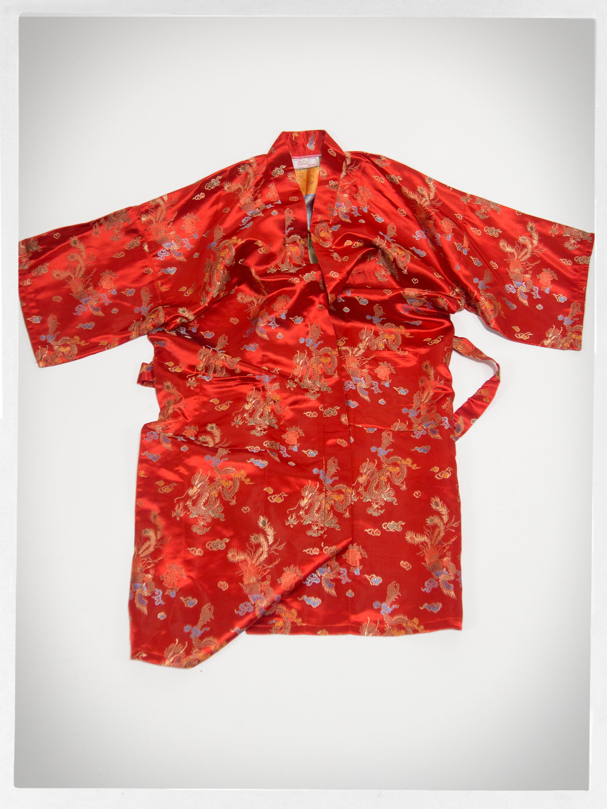 Retro 80s Robe Vintage Satin Robe Asian Dressing Gown | Etsy