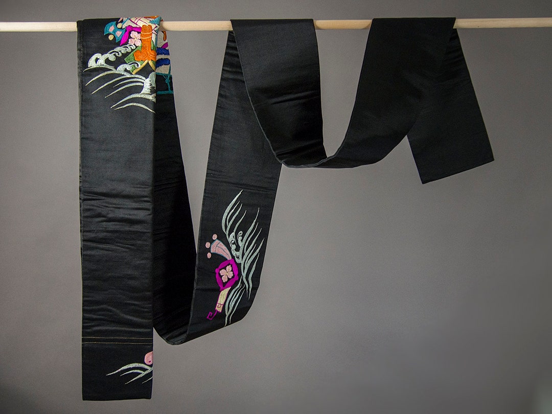 Vintage 50s OBI Japanese Handcrafted Wall Art Antique Hand - Etsy