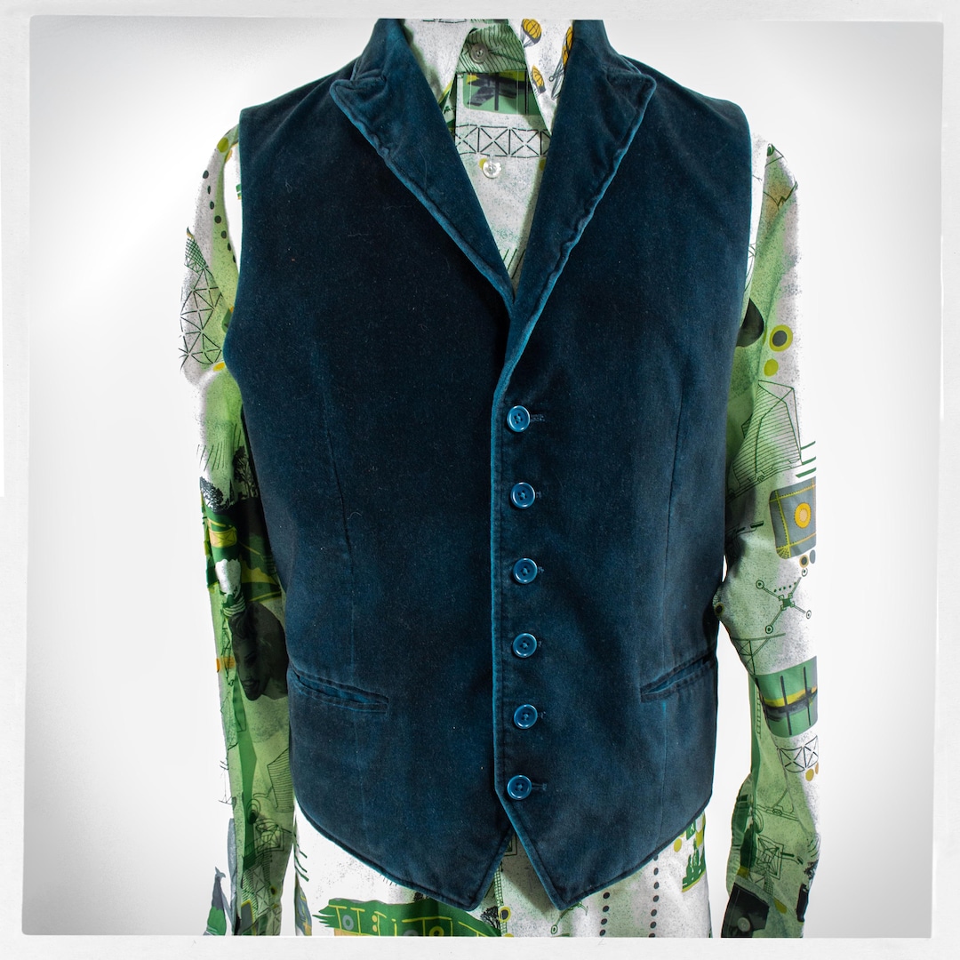 Preloved Velvet Vest, Hunter Green Velvet Vest, Gentlemens Vest ...