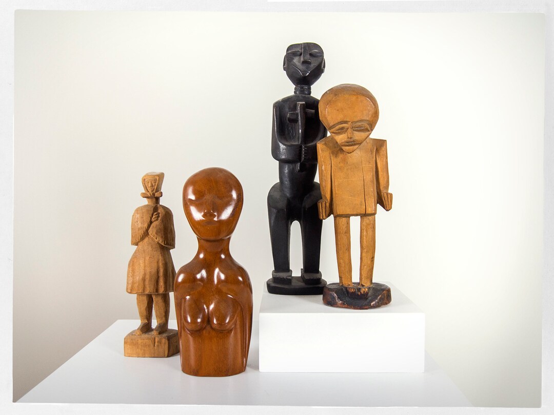 Vintage Tribal Art, Vintage FOLK ART Carvings, Primitive Art, Vintage ...