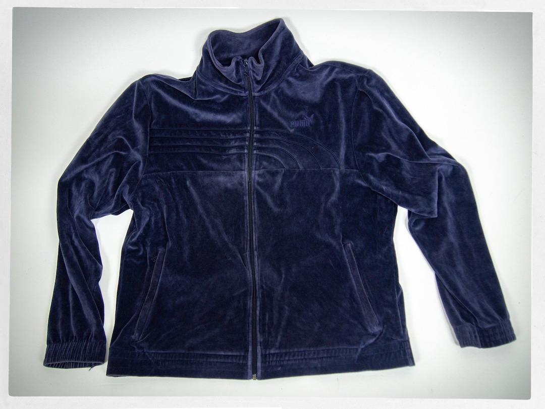 Vintage 90s Track Jacket, 90s PUMA Velour Jacket, 90s Grey Velour ...