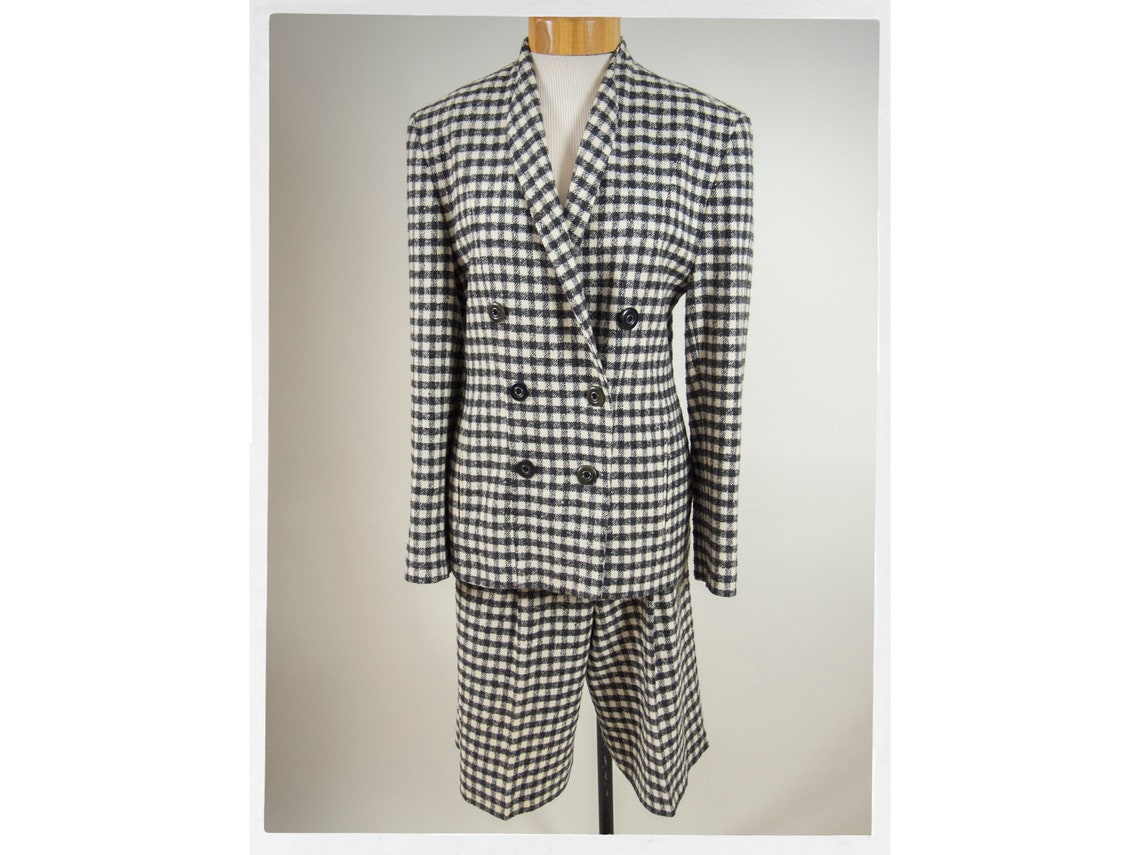 Vintage 80s Suit, 80s 3 Piece Ladies Suit, Check Wool Suit, Preppy ...