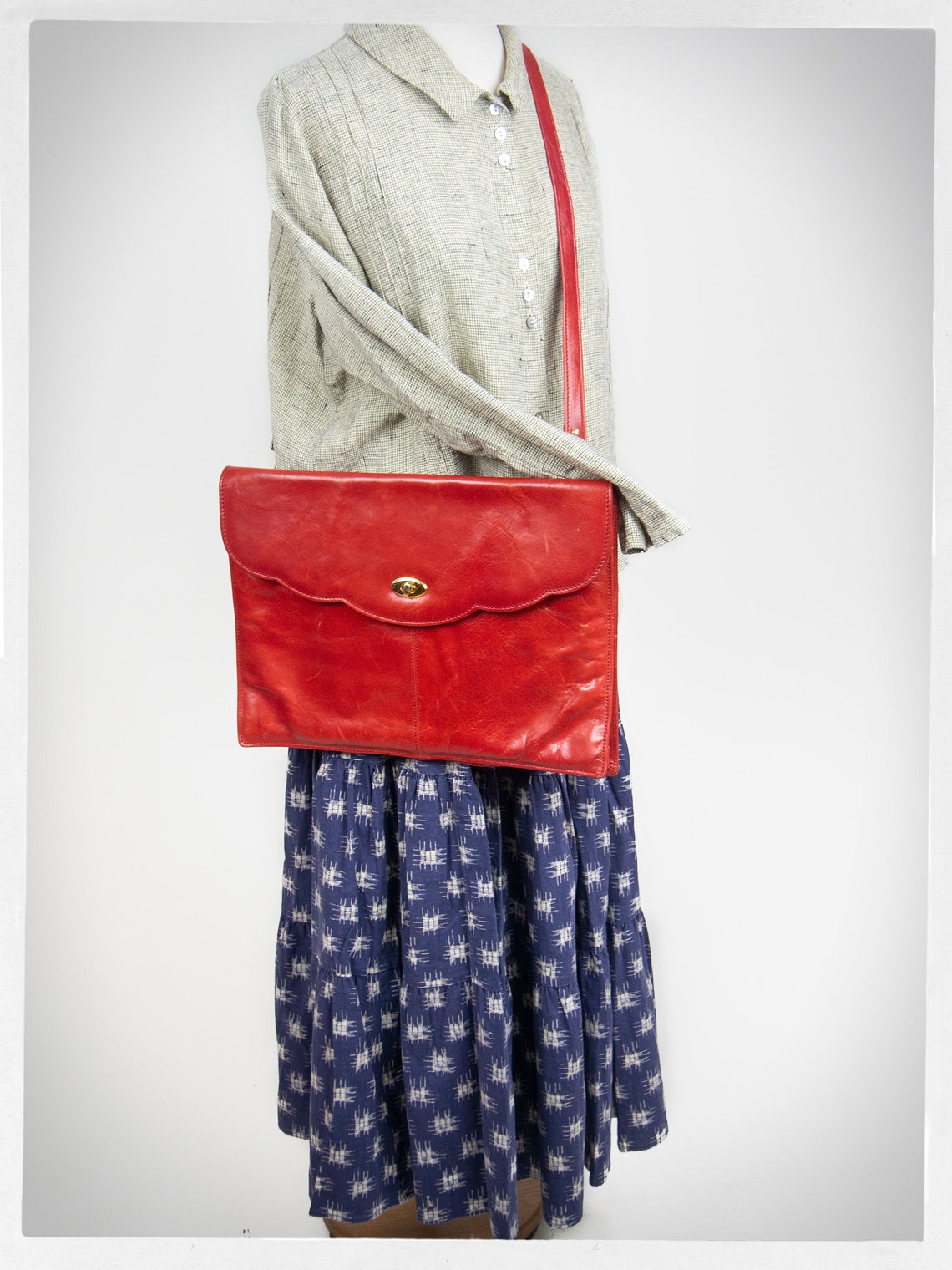 Retro 80s Satchel, 70s Red Leather Satchel, 80s Shoulder Bag, 90s ...