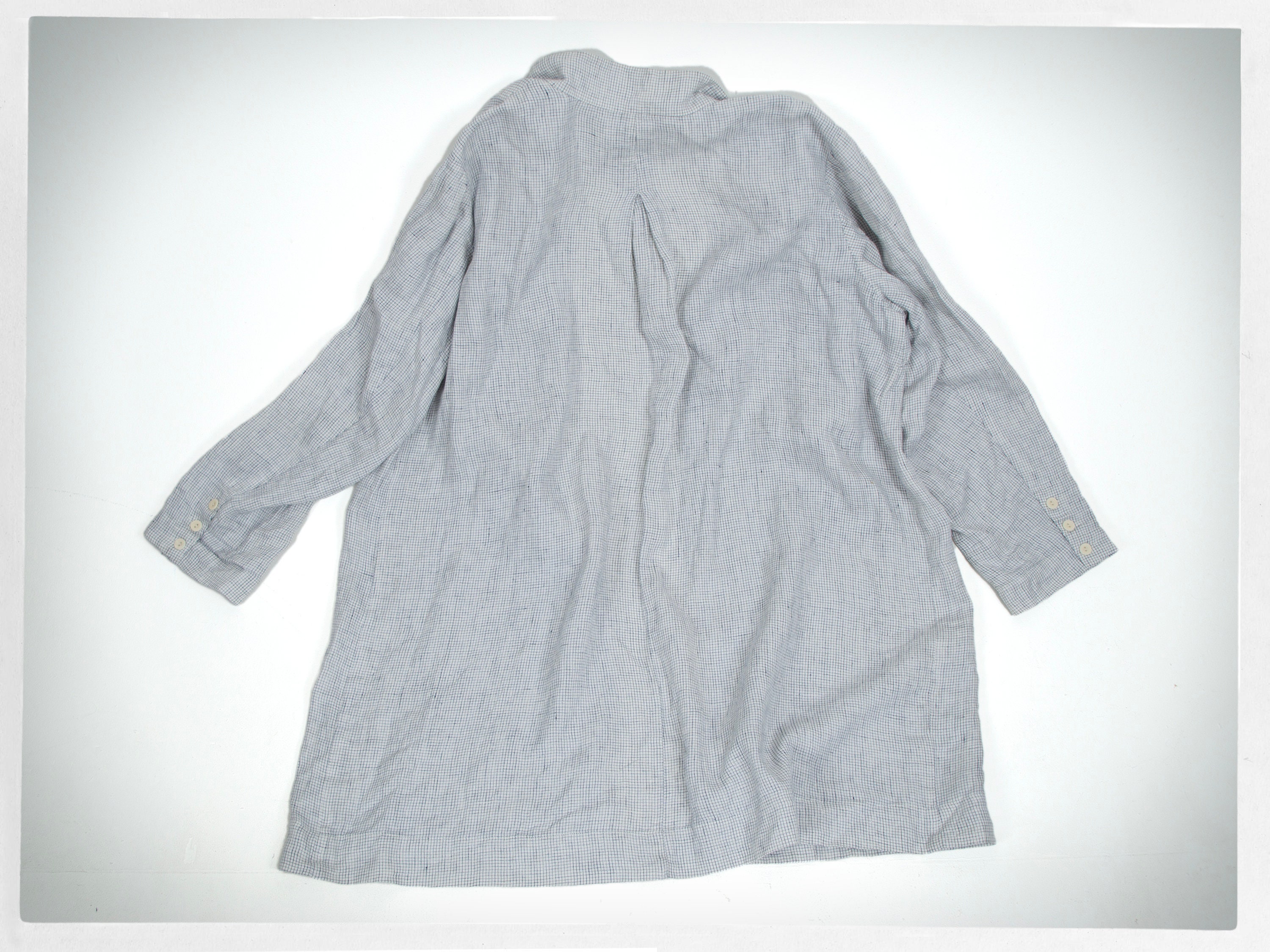 Retro 90s Linen Shirt, Grid Check Linen Jacket, 2XL Linen Top, EILEEN ...