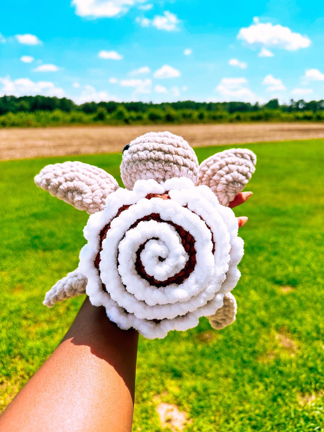 Crochet Cinnamon Roll Turtle Plushie | Amigurumi Turtle | Food Plush ...