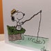 Hand Drawn Snoopy Fishing Card Birthday Father's Day Thank You - Etsy