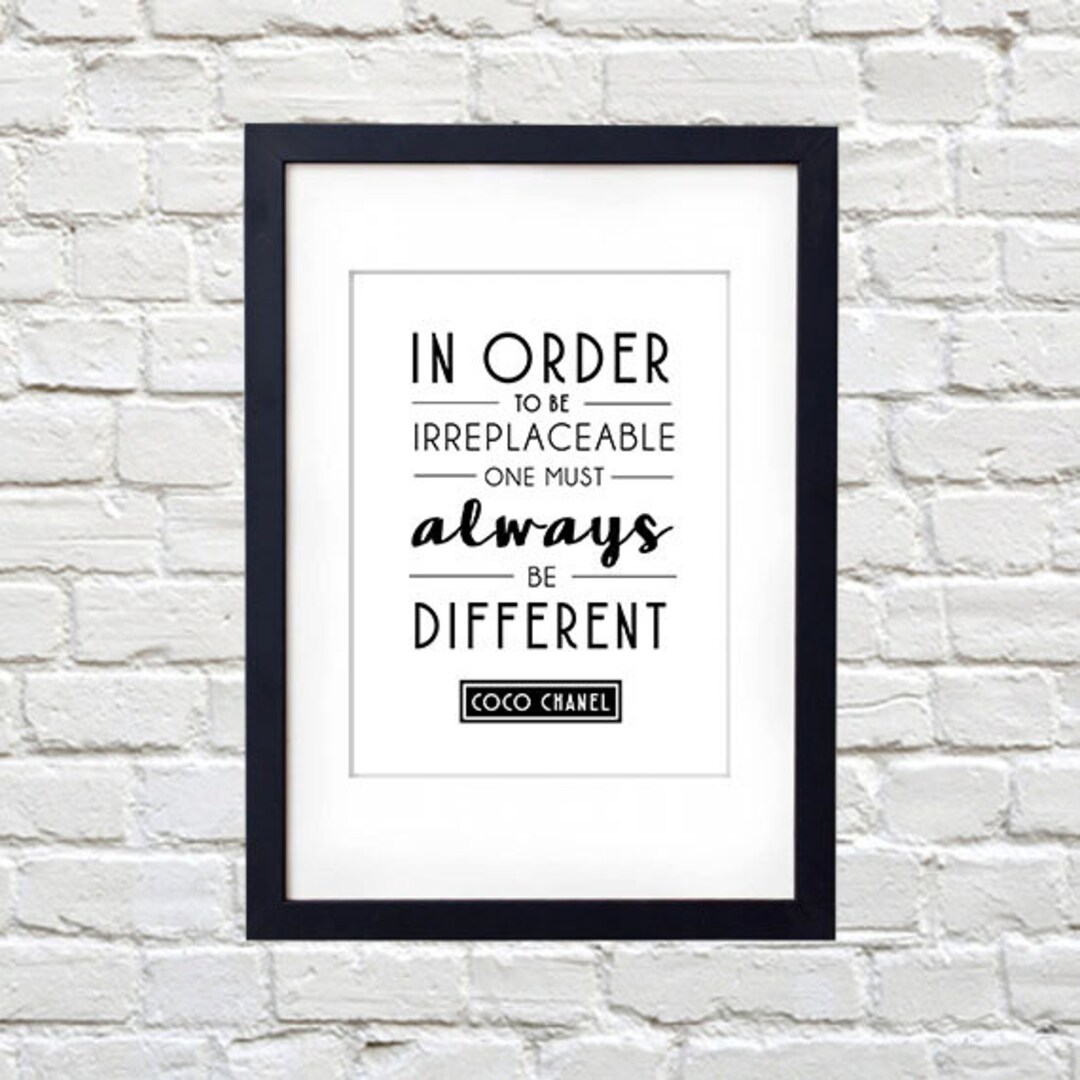 Irreplaceable Coco Chanel Printable - Etsy