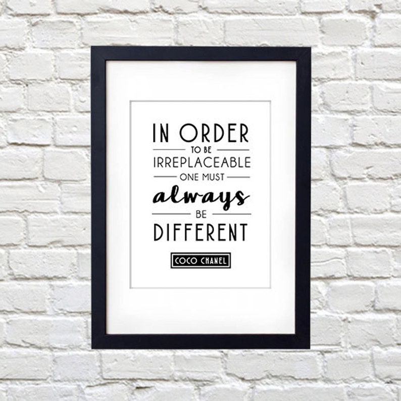 Irreplaceable Coco Chanel Printable - Etsy