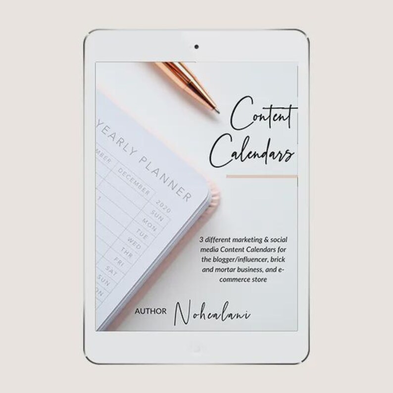 Digital Content Calendar Template | Social Media + Email + Blog Planner ...