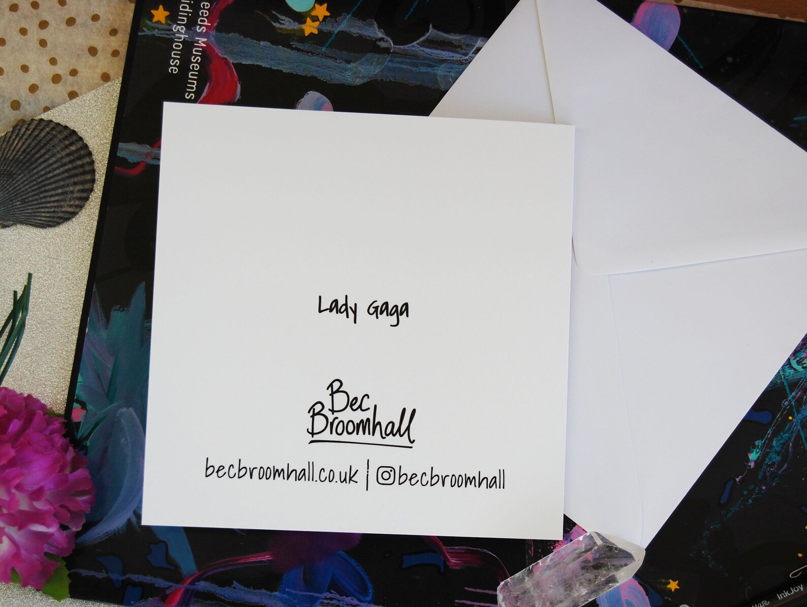 Lady Gaga Card, Pink Pop Icon Lady Gaga Card, Pop Star With Purple ...