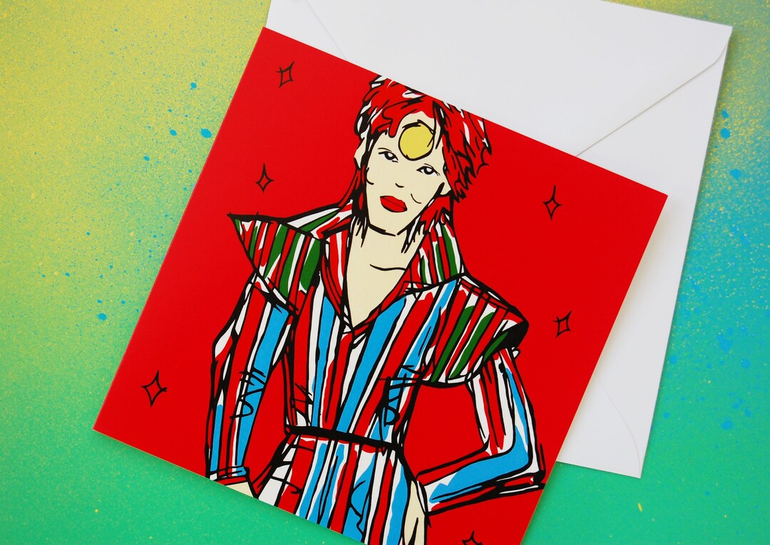 Ziggy Stardust Card David Bowie Greetings Card Pop Art - Etsy