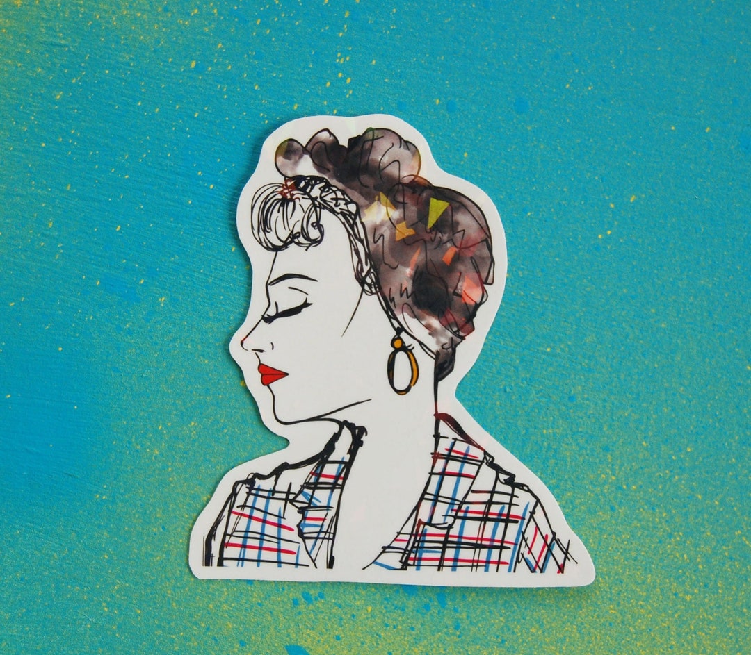 Rockabilly Girl Sticker, 1940s Vintage Style Girl Sticker, Fierce Girl ...