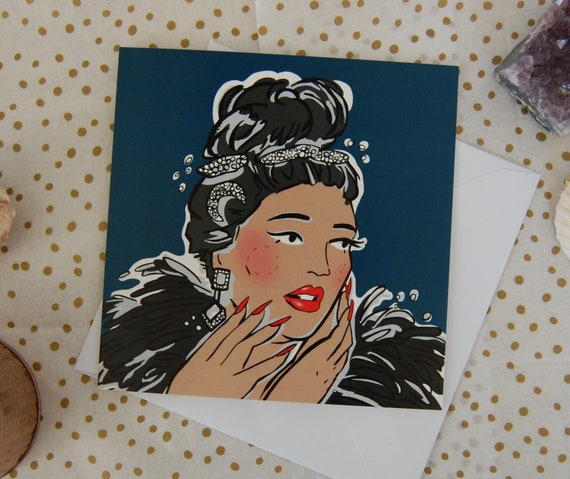 Lizzo Greetings Card Lizzo Portrait With Red Lips and Red - Etsy