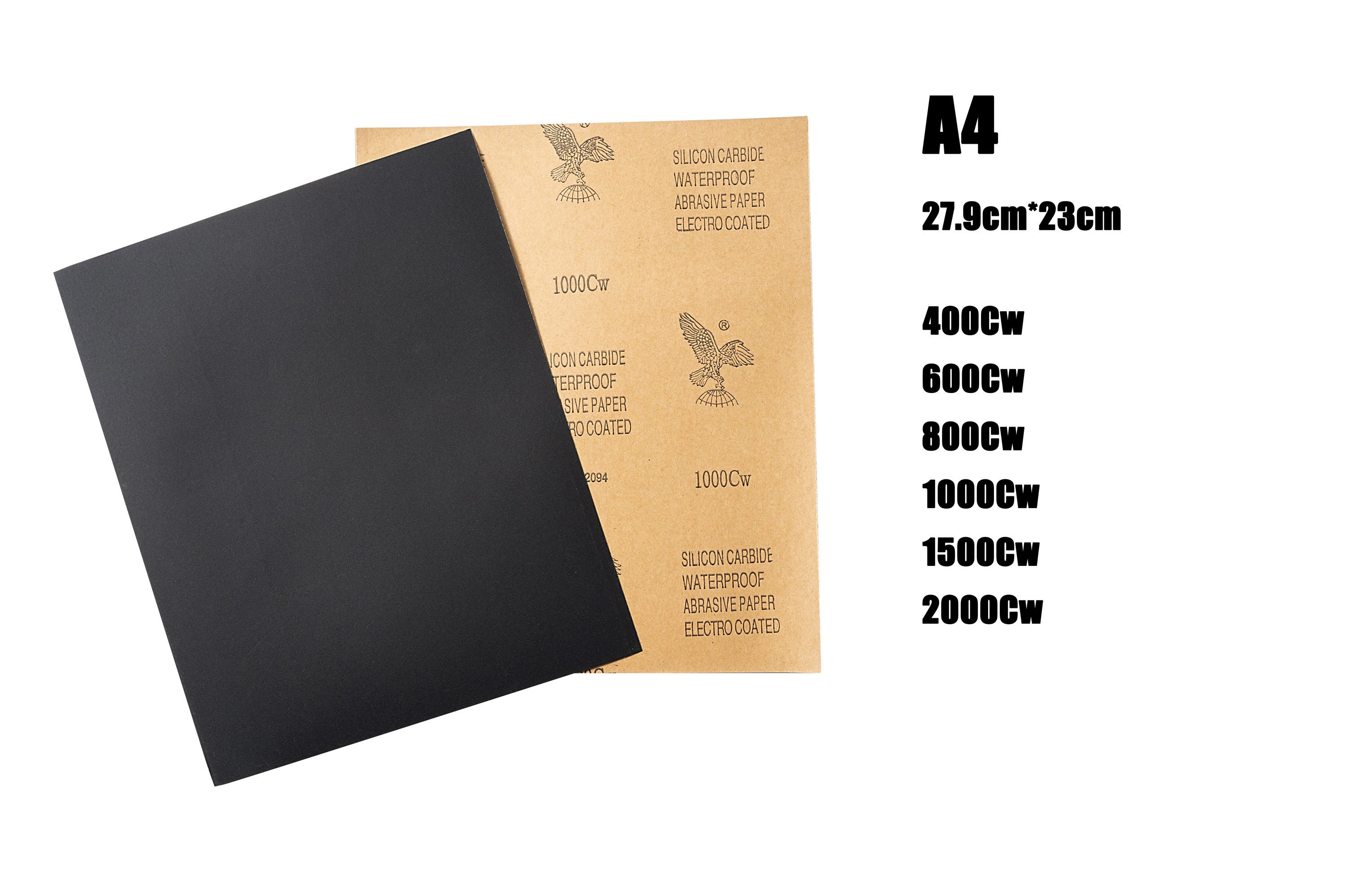 Wet and Dry Sandpaper A4 Size Coarse to Fine 400, 600, 800, 1000, 1500 ...