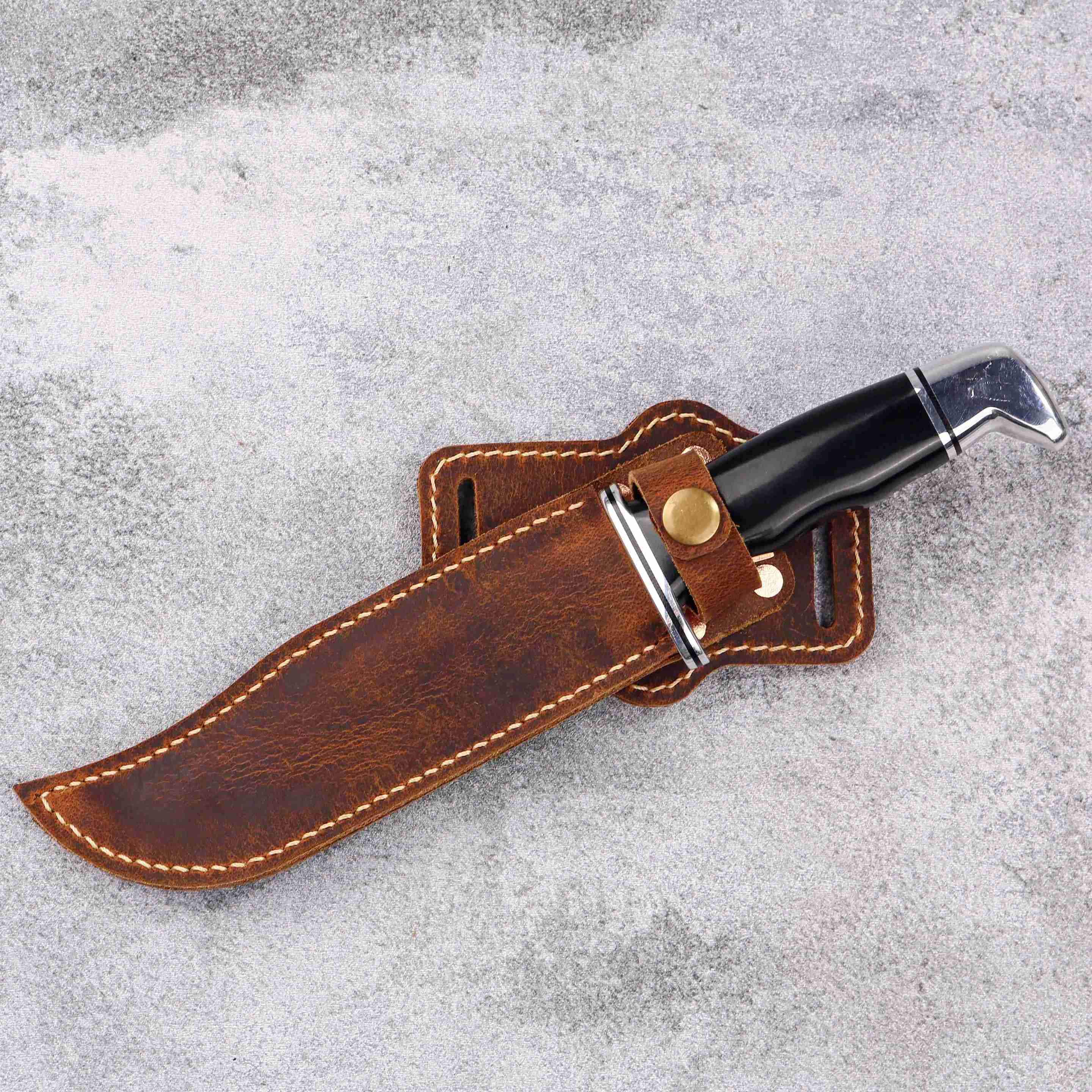 Custom Leather Sheath for Buck 119 120, Full-grain Hand-stitched Knife ...