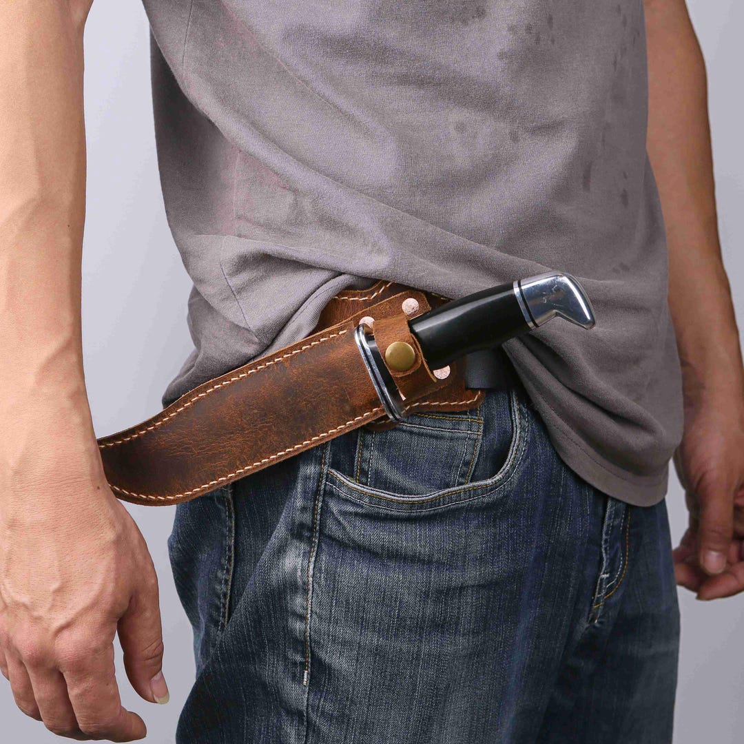 Custom Leather Sheath for Buck 119 120, Full-grain Hand-stitched Knife ...