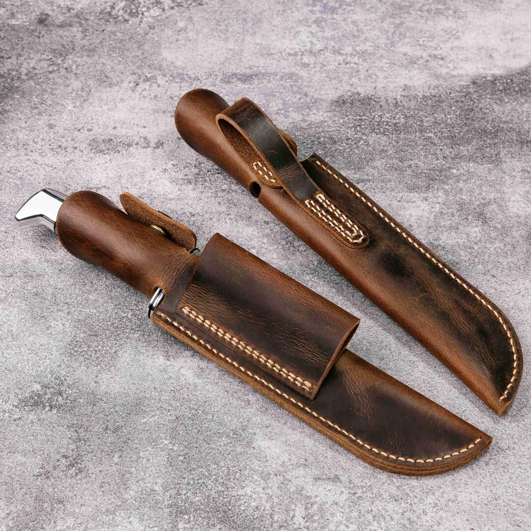 Horizontal Leather Sheath for Buck 120 Knife: Full Grain Leather ...