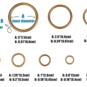 Heavy Duty Antique Solid Brass O Rings No Seam , 1 2 3 Inch Large Metal ...