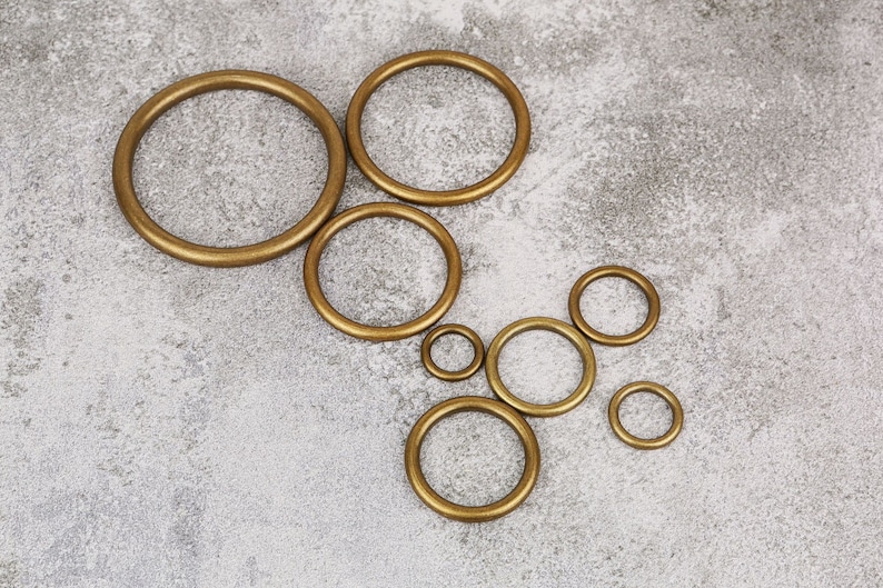 Heavy Duty Antique Solid Brass O Rings No Seam , 1 2 3 Inch Large Metal ...