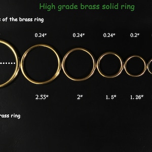 Heavy Duty Solid Brass Rings No Seam , 1 2 3 Inch Big Brass O Ring ...