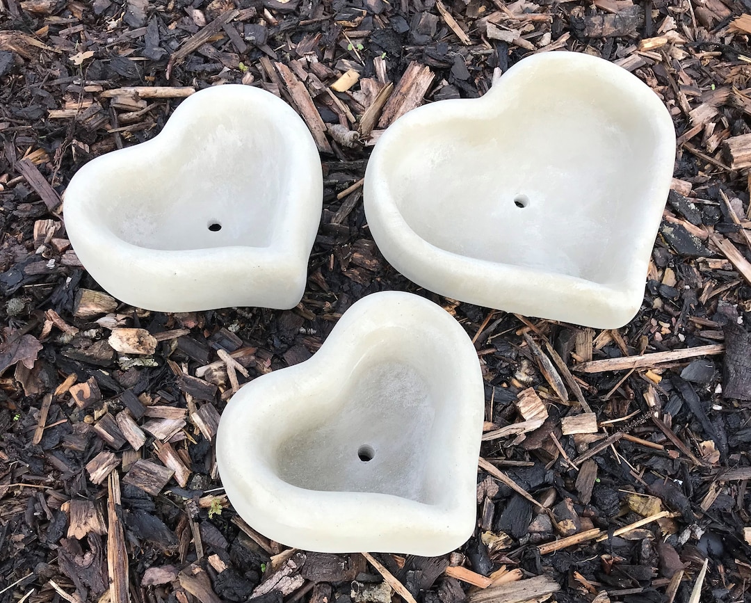 Heart Planters Set of 3 Stone Planters - Etsy